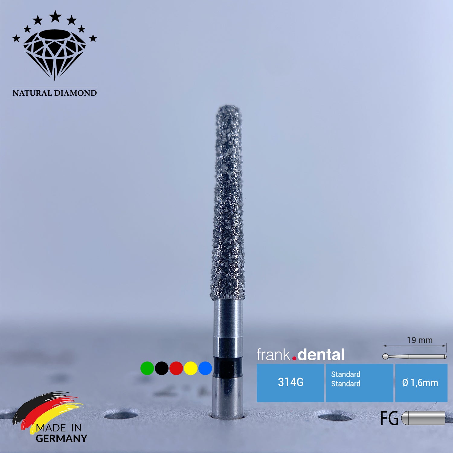 Frank Dental - Dental Natural Diamond Bur - 850 Dental Burs - For ...